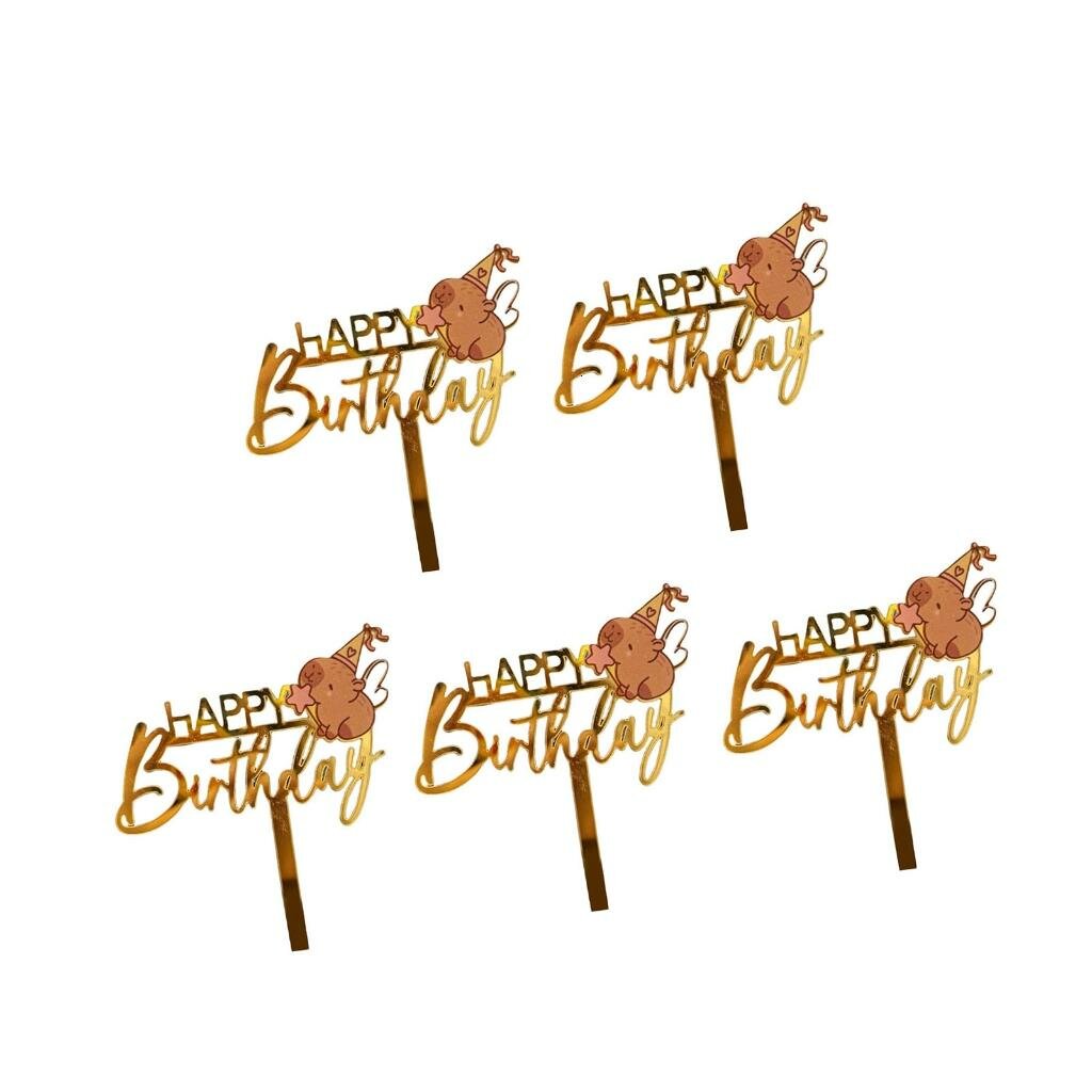 Топперы на торт с капибарой «С днём рождения», 4