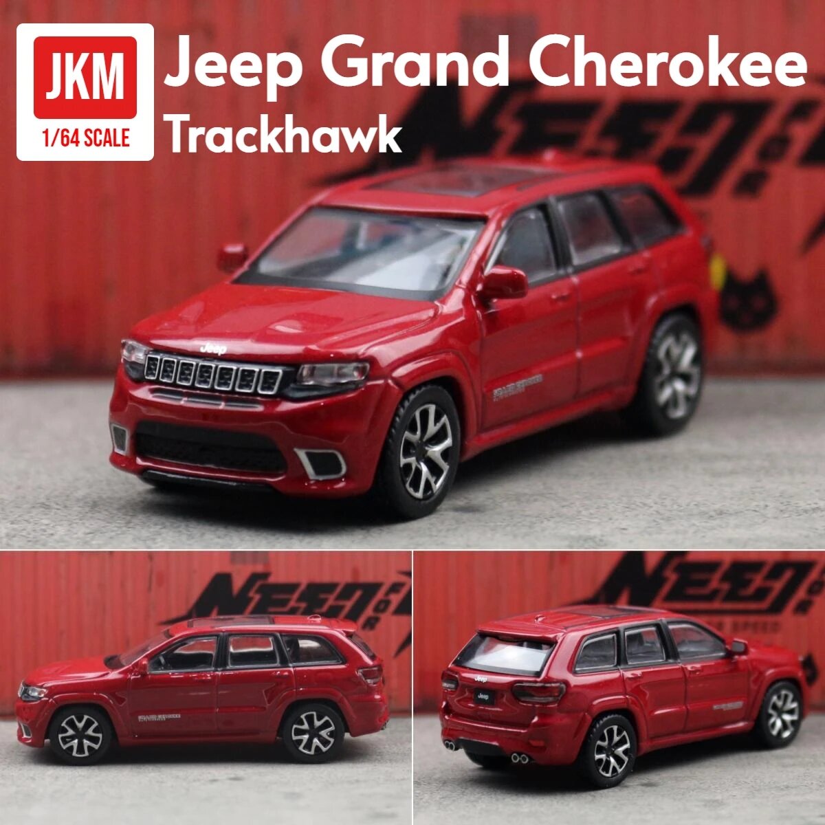 Красная миниатюра Jeep Grand Cherokee Trackhawk 1:64