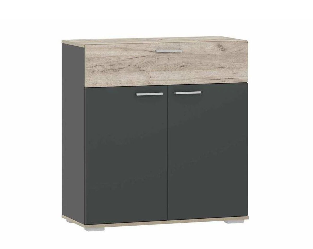 Тумба Санти НМ 013.77, Антрацит/Дуб Крафт Серый