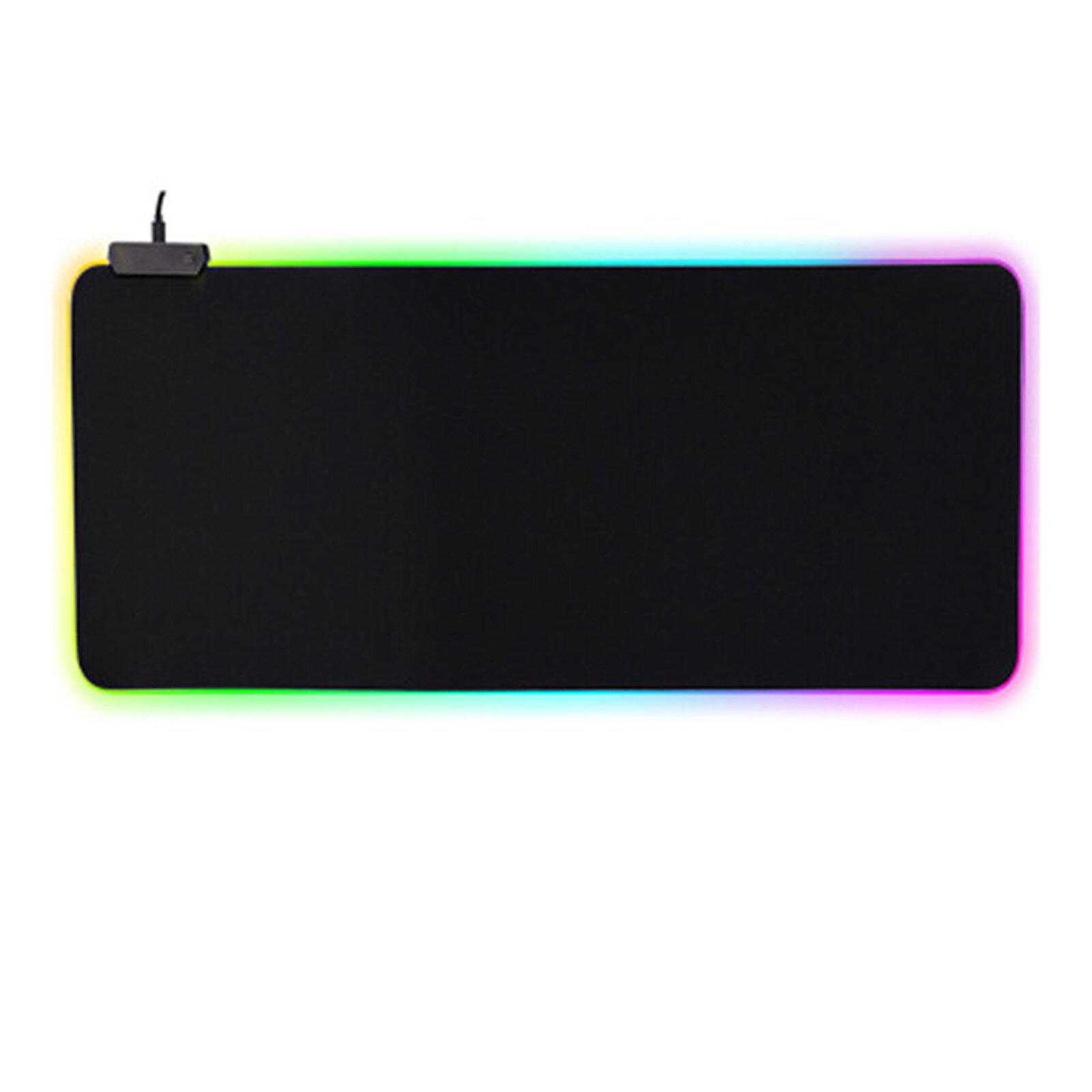 Game RGB Luminous Pad, Black, Large Size, Thicken Single-Layer, 4mm Thick, Anti-Slip, USB Interface, 800*300*4mm, 900*400*4mm, 300*250*4mm, 350*250*4mm, Terylene+Rubber, 1.8m USB Cable, 1 Pad