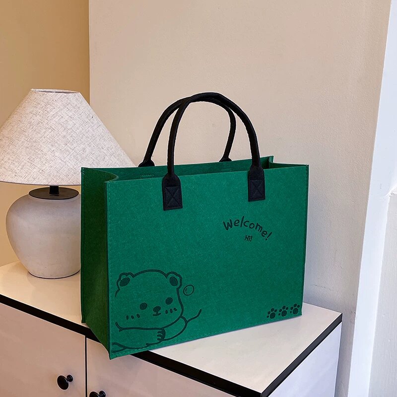 Сумка из фетра, красная сумка, сумка с индивидуальным логотипом, подарок, большая вместимость, сумка-тоут, ручная сумка, подарочная сумка для покупок