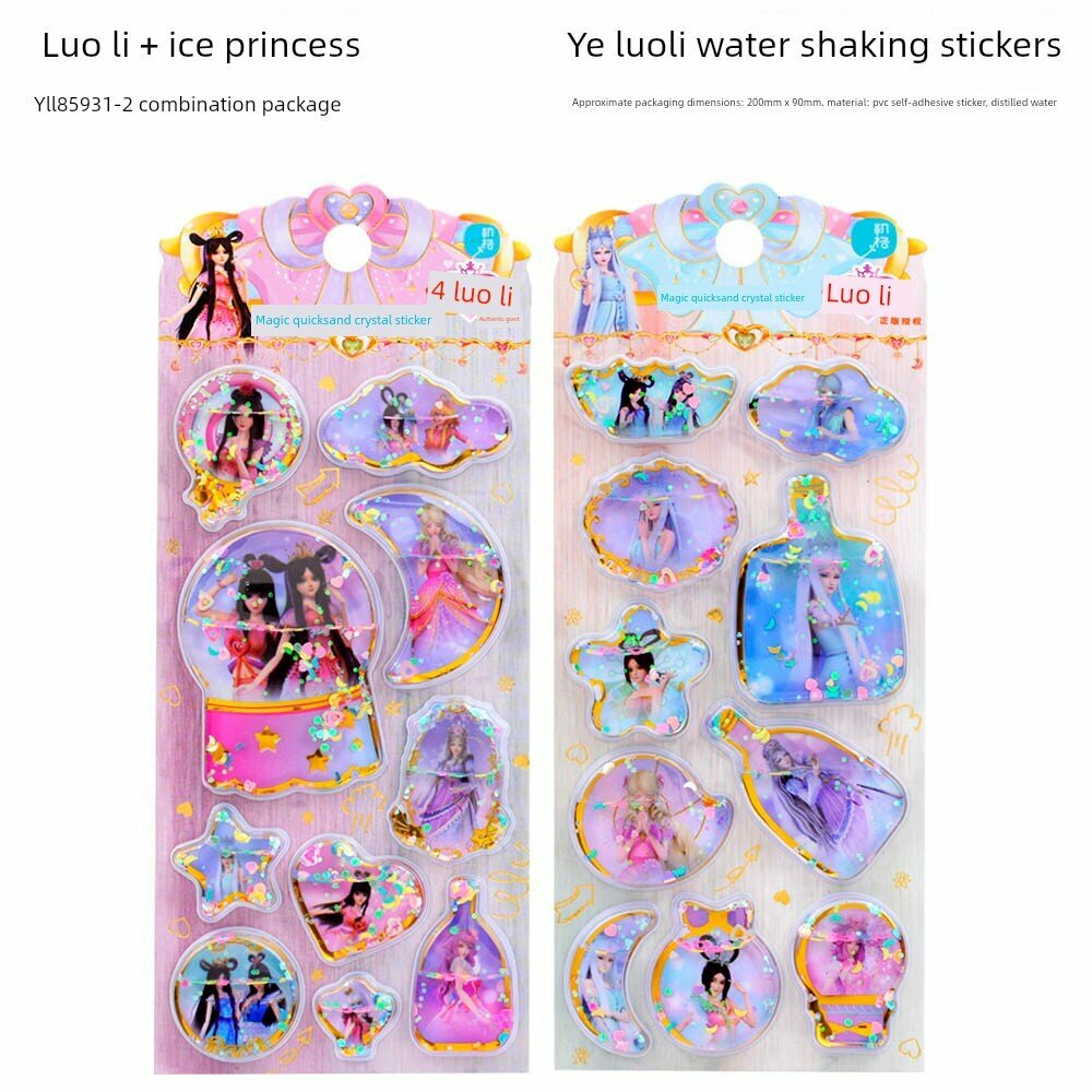 Наклейки-шампуни «Феерическая мечта» от Ye Luoli: 3D-наклейки с водой и мигающим светом «Ледяная принцесса» для девочек