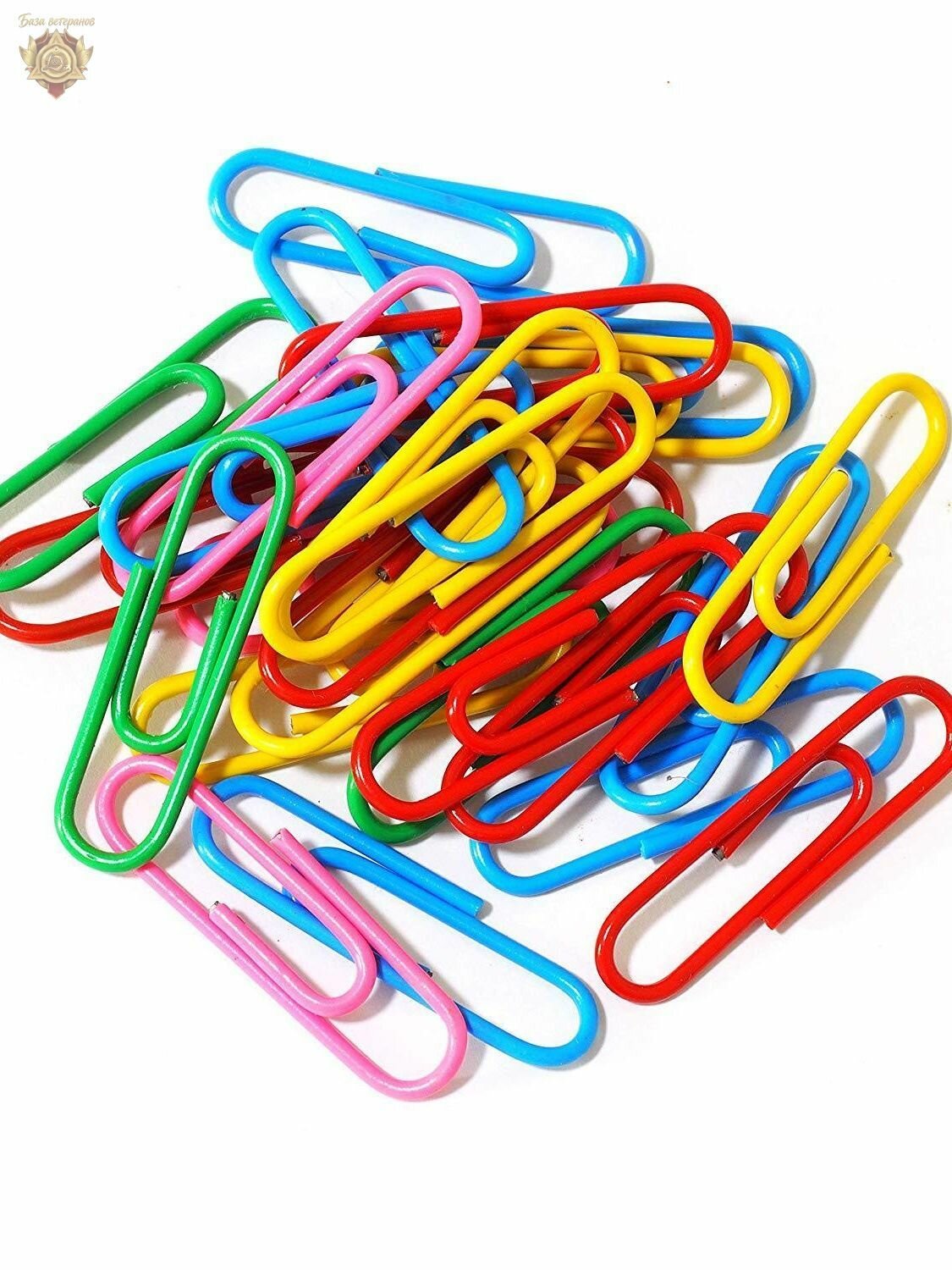 Цветные пластиковые скрепки 28 мм 50 шт