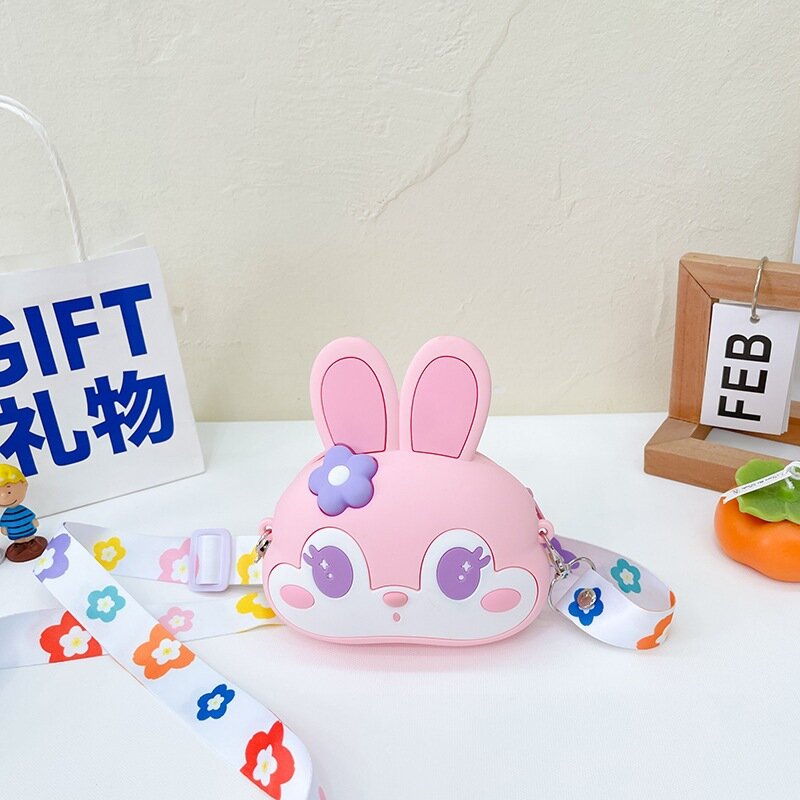 Новая детская сумка для девочек, милый мультяшный силиконовый мешок, кошелек в форме сердца, мини-сумка через плечо, повседневная сумка для хранения