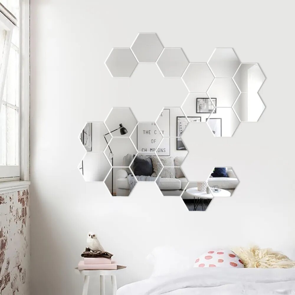 Зеркало настенное "acrylic mirror", 8 см х 7 см, 21 шт