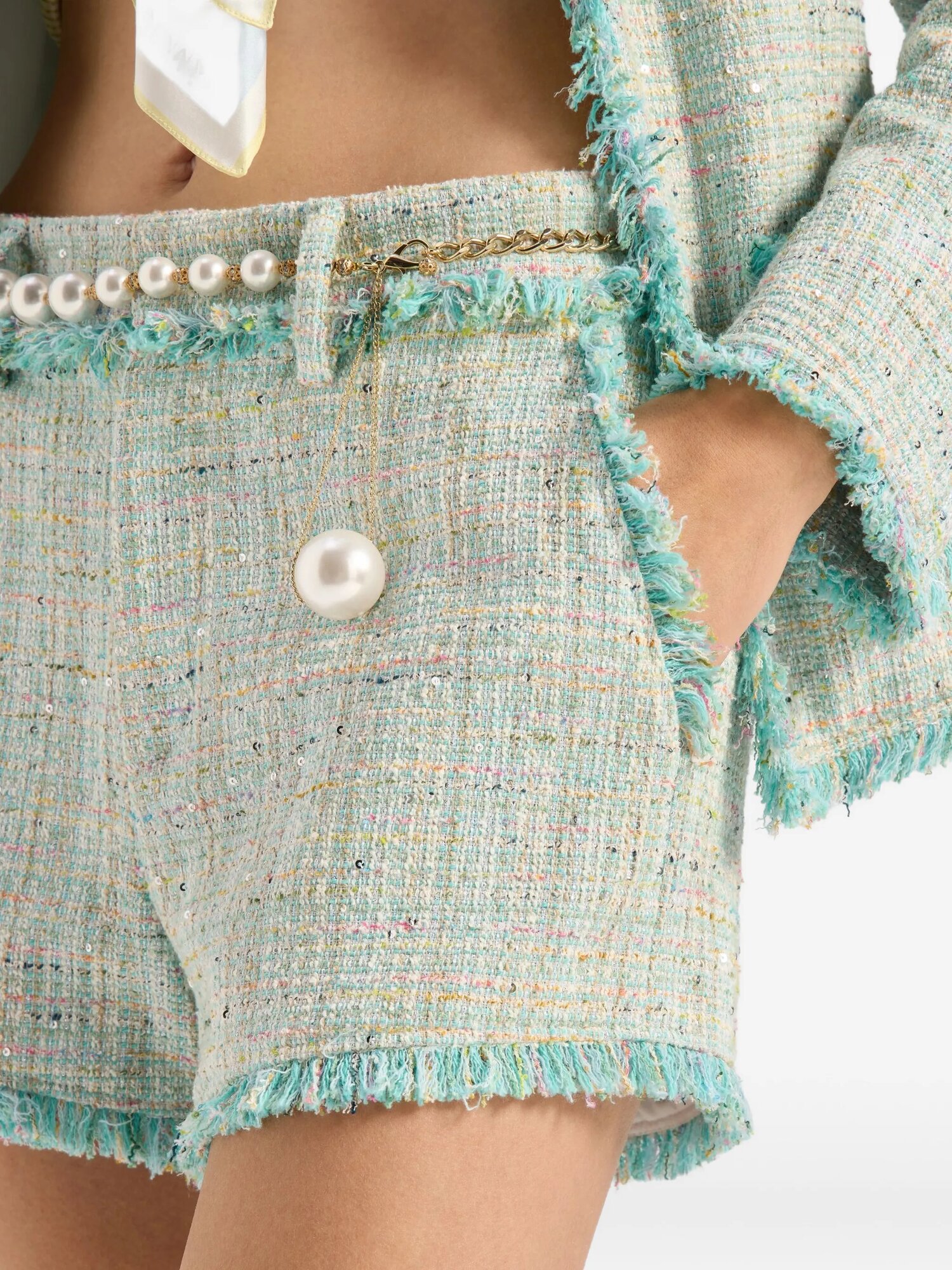 Шорты Genny  Fringed shorts, размер 42, blue — фото 1