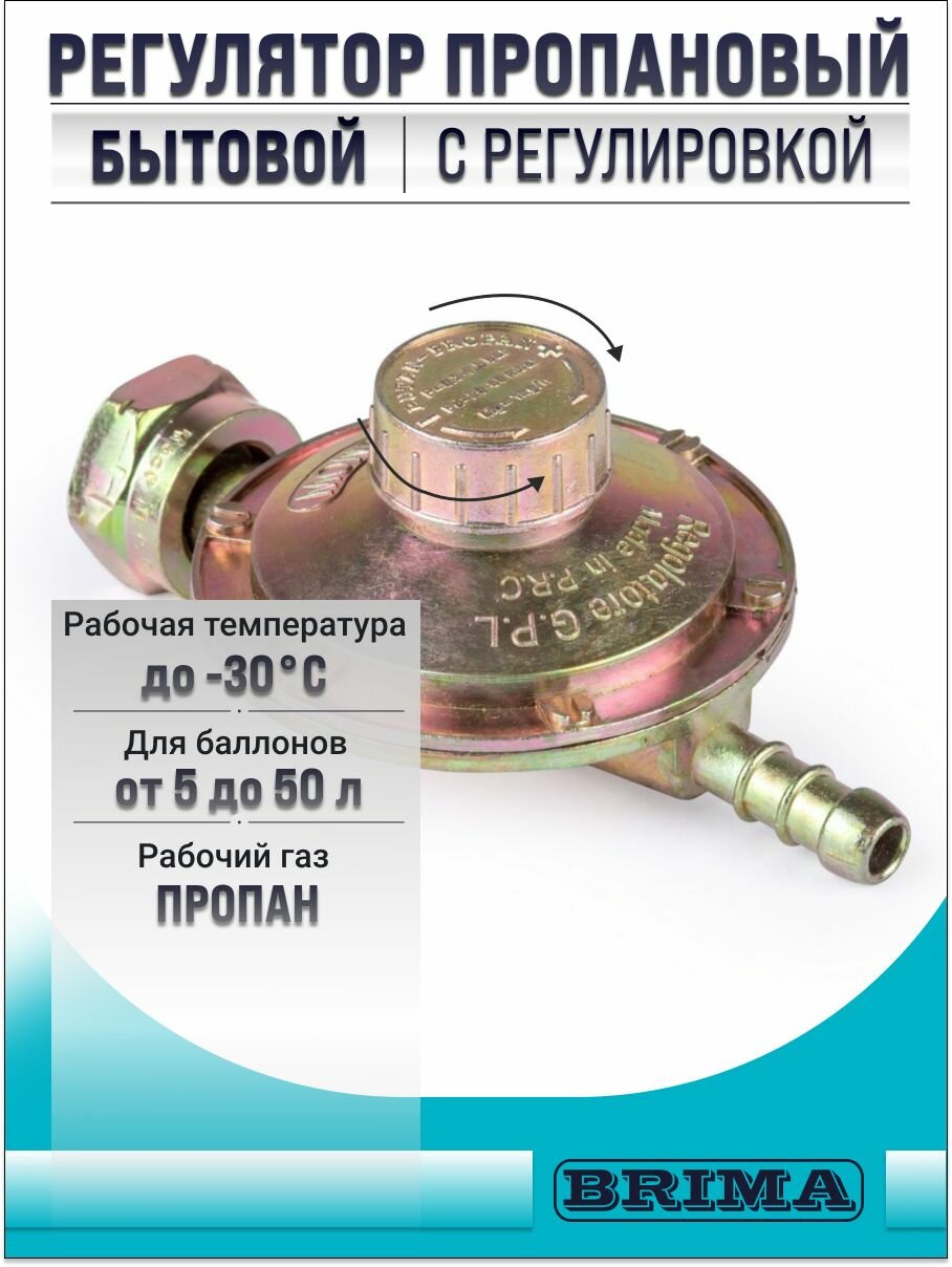 Редуктор пропановый бытовой РДСГ 1-1.2 с регулировкой