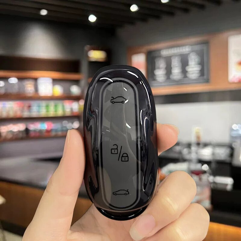 Подходит для чехла на ключ Tesla Model 3, защитного чехла на ключ Model Y, полного покрытия с застежкой. Черный Серый -