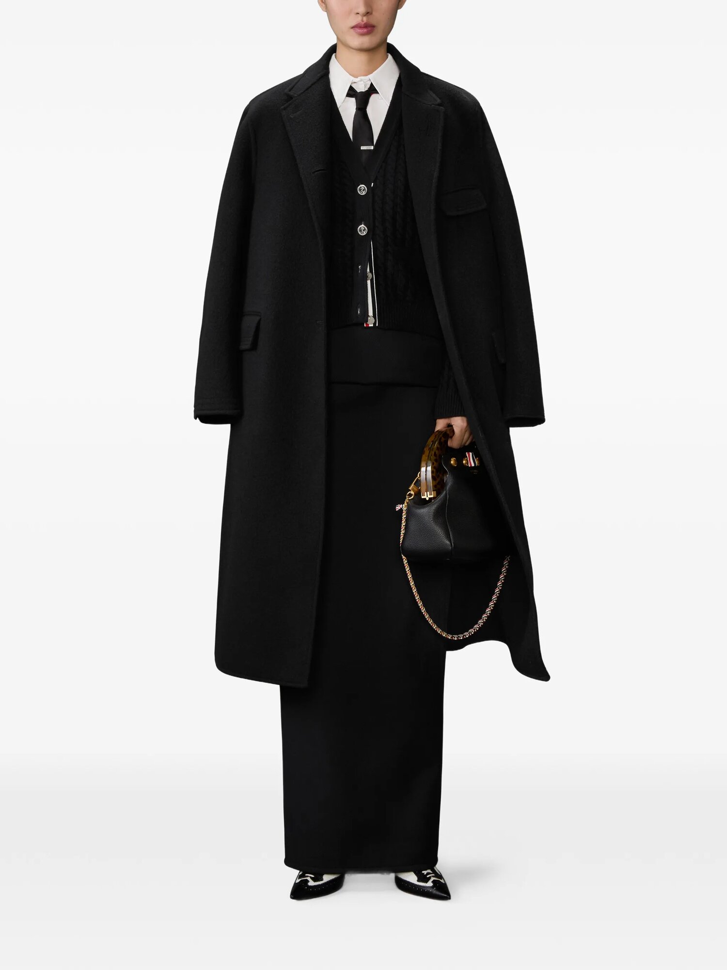 Юбка THOM BROWNE, размер 36, черный — фото 1