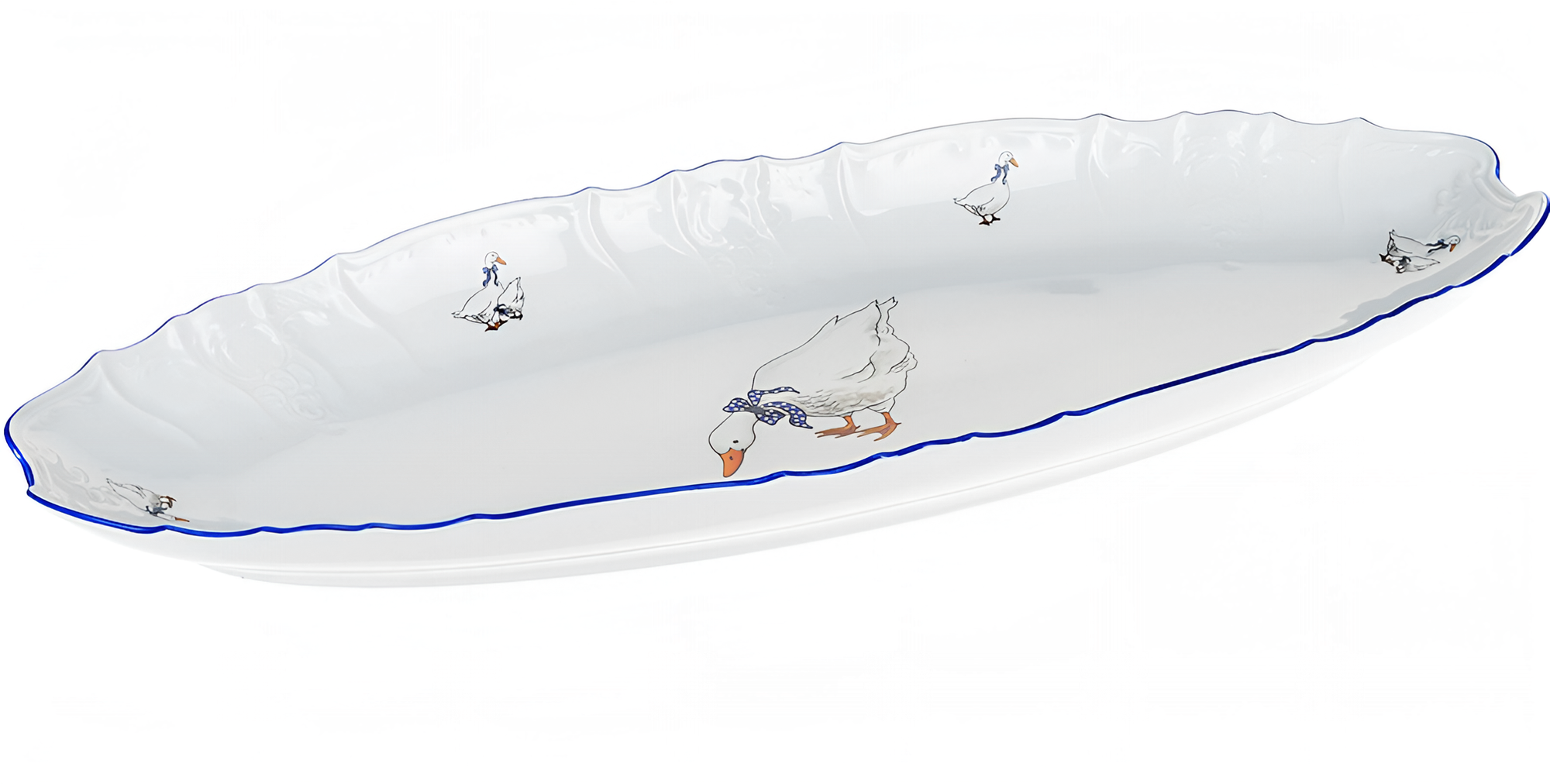 Блюдо для рыбы 52 см; "Bernadotte", декор "Гуси", Thun/ БТФ0324