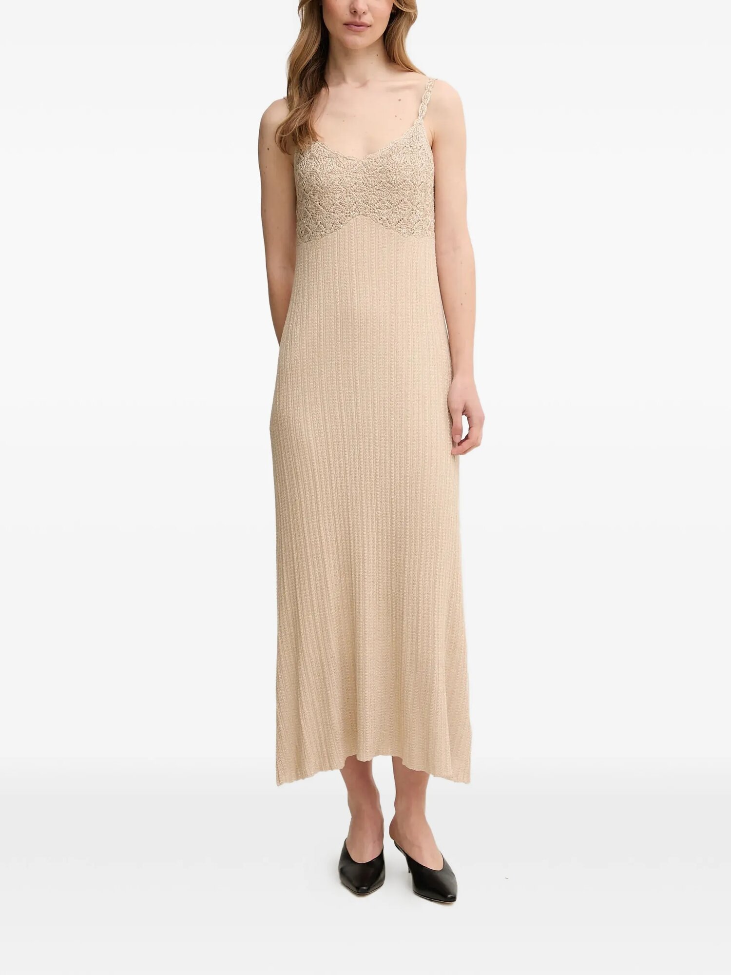 Платье Embellished strap midi dress