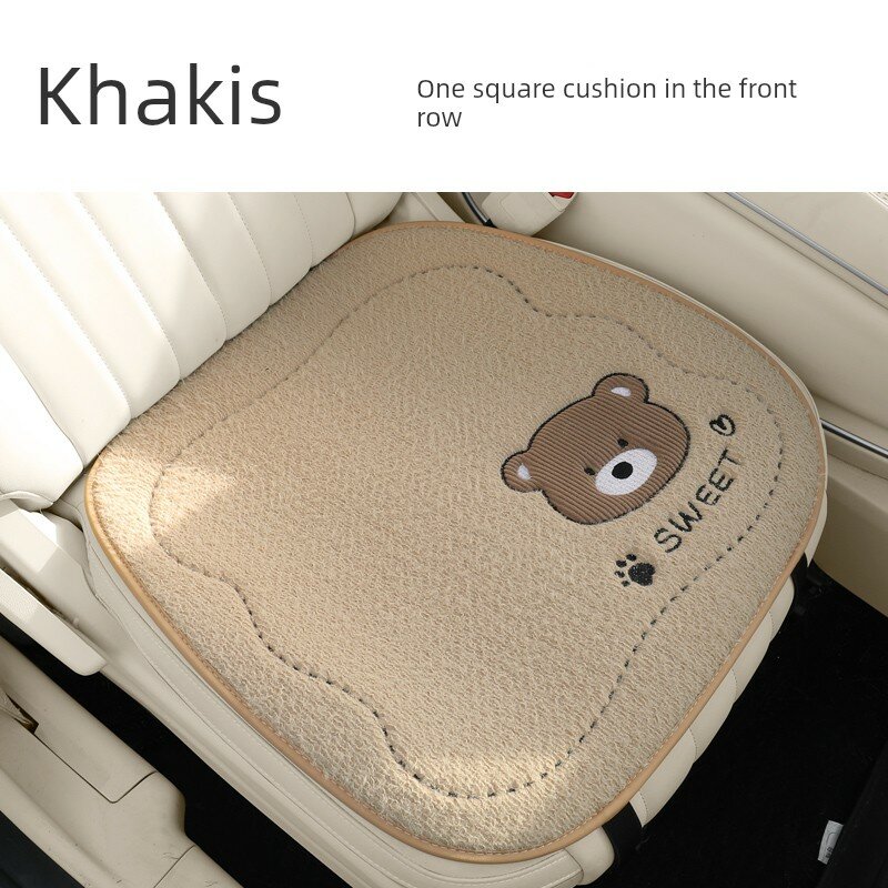 Новая зимняя плюшевая накидка на автомобильное сиденье, теплая утолщенная накладка на сиденье, милый женский