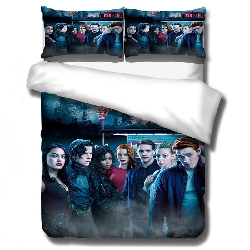 Комплект постельного белья Riverdale, доступный в размерах США: твин, фул, квин, кинг и ЕС: сингл, дабл, кинг, 3 предмета, 200*200 см.