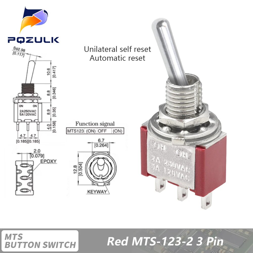 ON-OFF-ON ON-ON 3/6/9/12PIN 2/3 Position Mini Latching Toggle Switch AC 125V/6A 250V/3A MTS-102 MTS-103 MTS-202 MTS-203