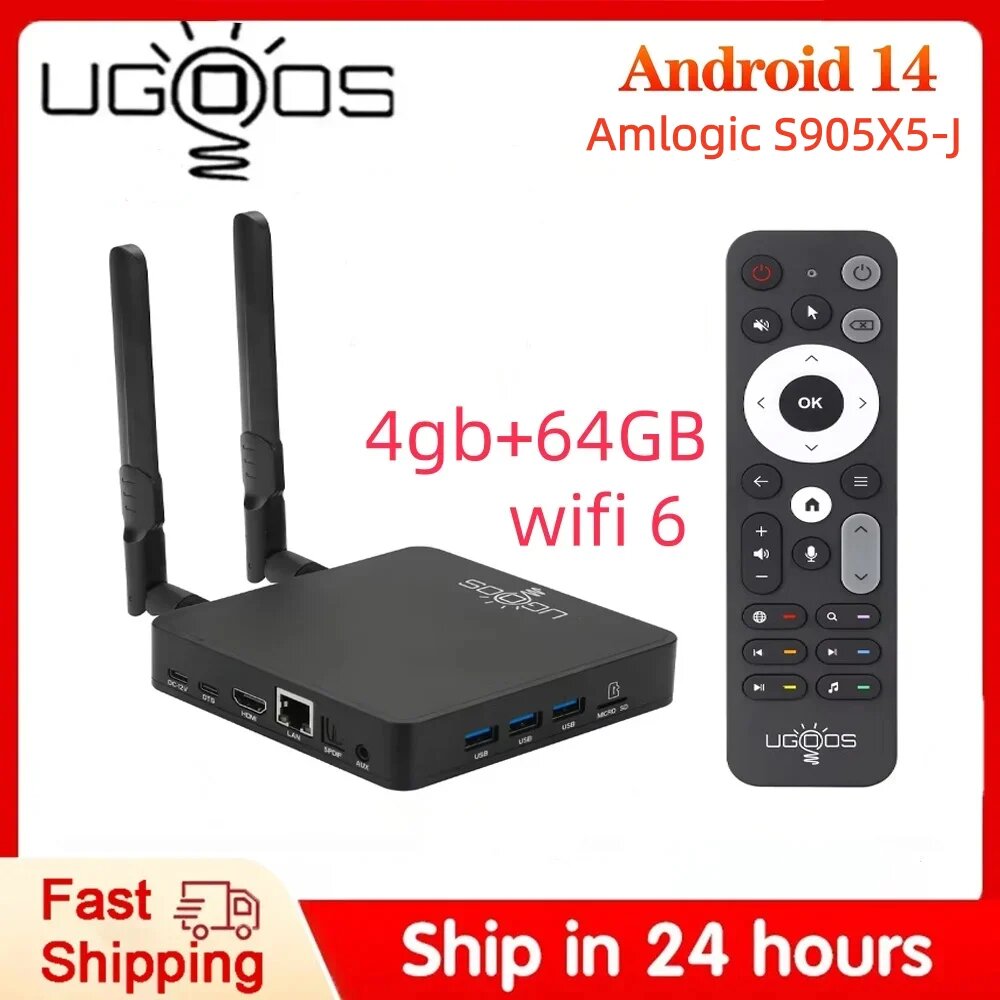 Ugoos AM9 Pro Android 14, 4GB+64GB, WiFi 6, EU Plug