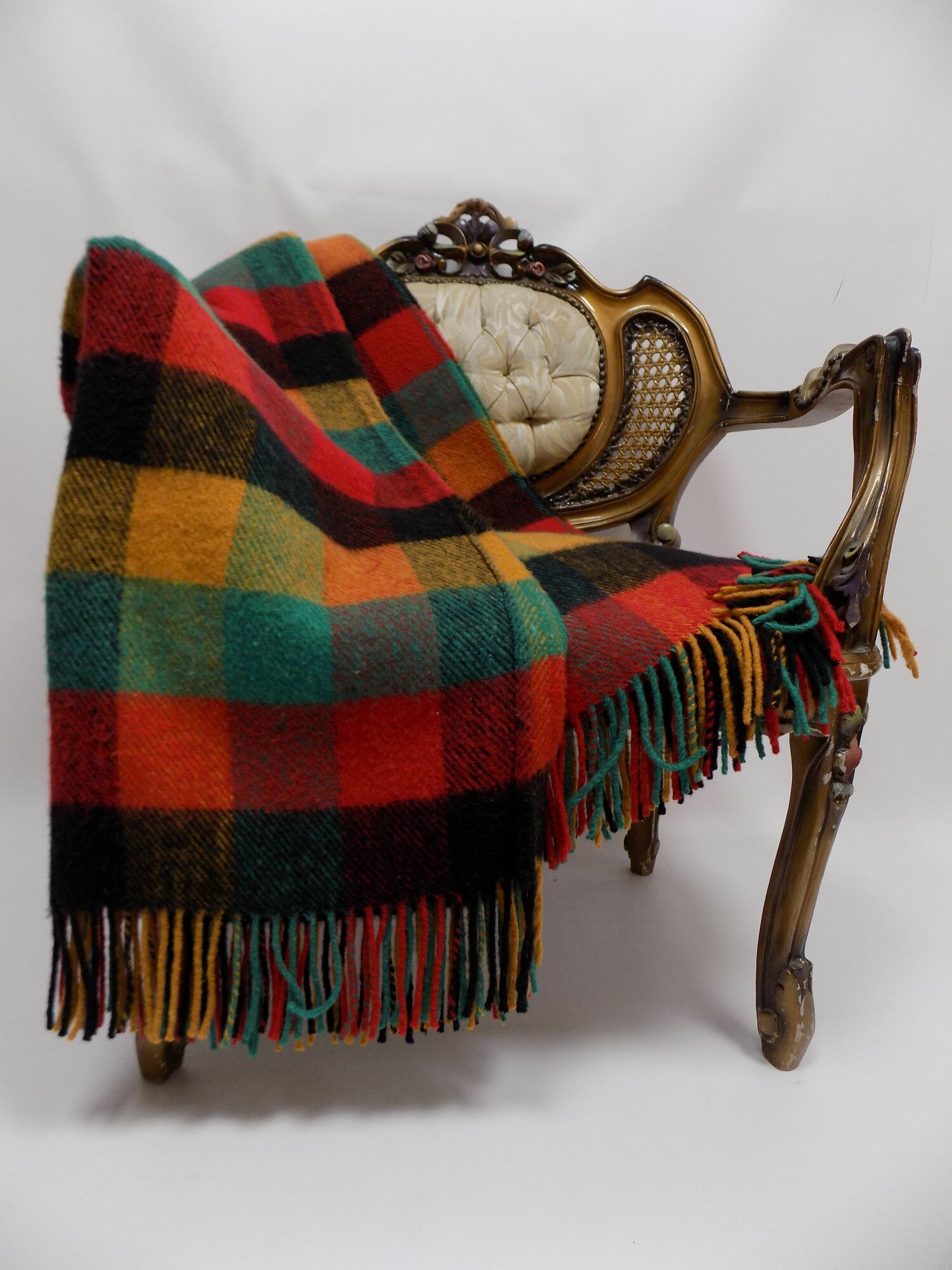 Плед "Меринос", 140x200см, мягкий, 70% шерсть, 30% акрил, с бахромой