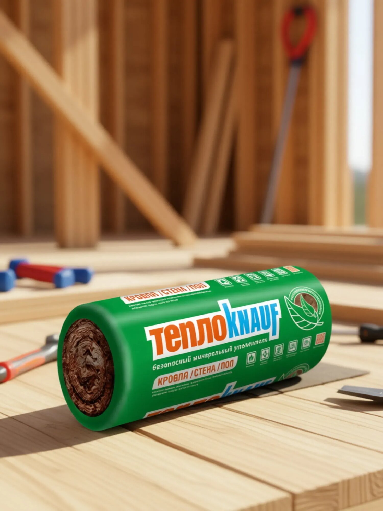 Теплоизоляционный материал теплокнауф для кровли, стен и пола с пропиткой Aquastatik 2х50х1220х6148 (рулон)