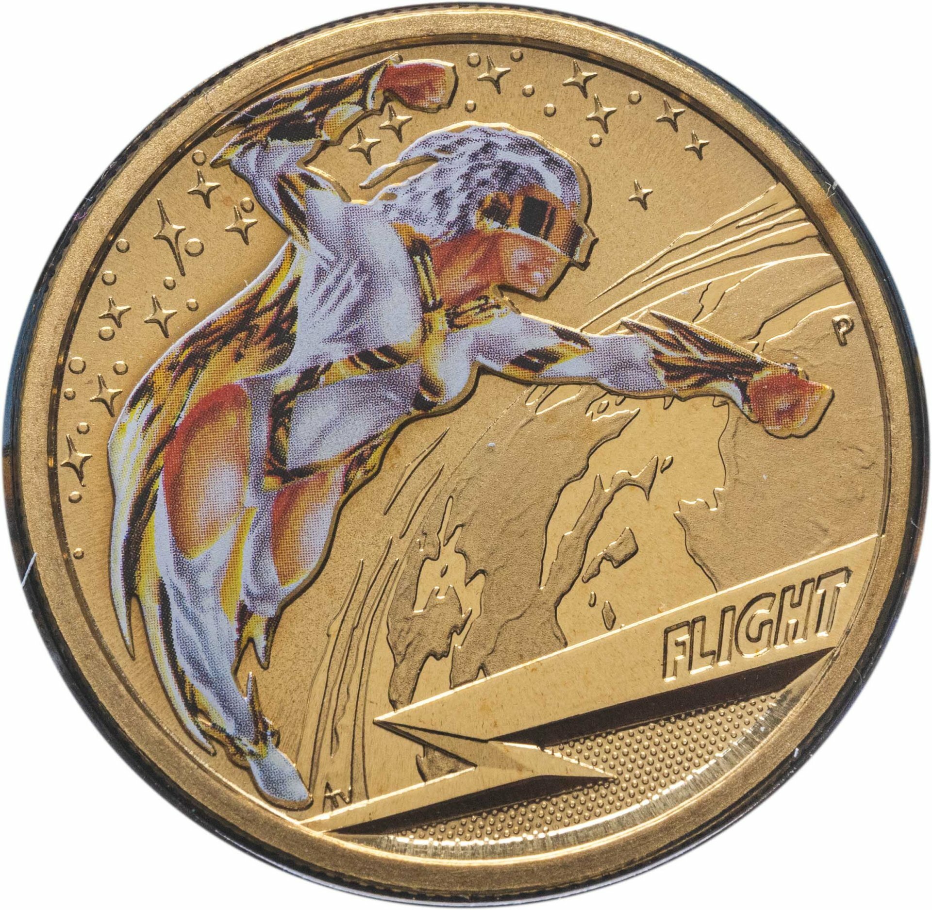 Австралия 1 доллар 2014 "Супер сила - полет", Алюминиевая бронза, в сохранности BUNC