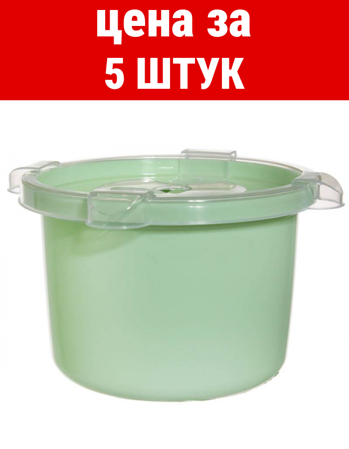Комплект 5 шт, Контейнер для СВЧ 0.5л круглый "Bon appetit", чайное дерево