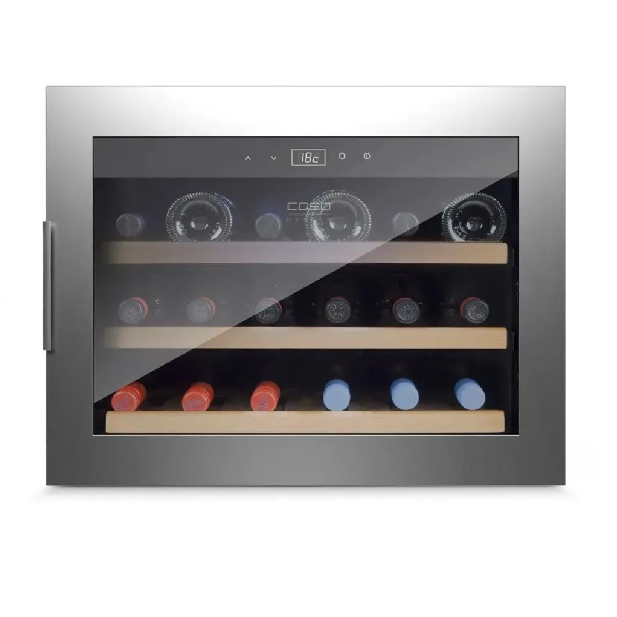 Винный шкаф CASO WineSafe 18 EB Inox, 18 бутылок, 60л, 45.5см, нержавеющая сталь