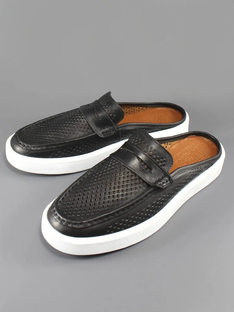 Сабо кожаные на высокой подошве