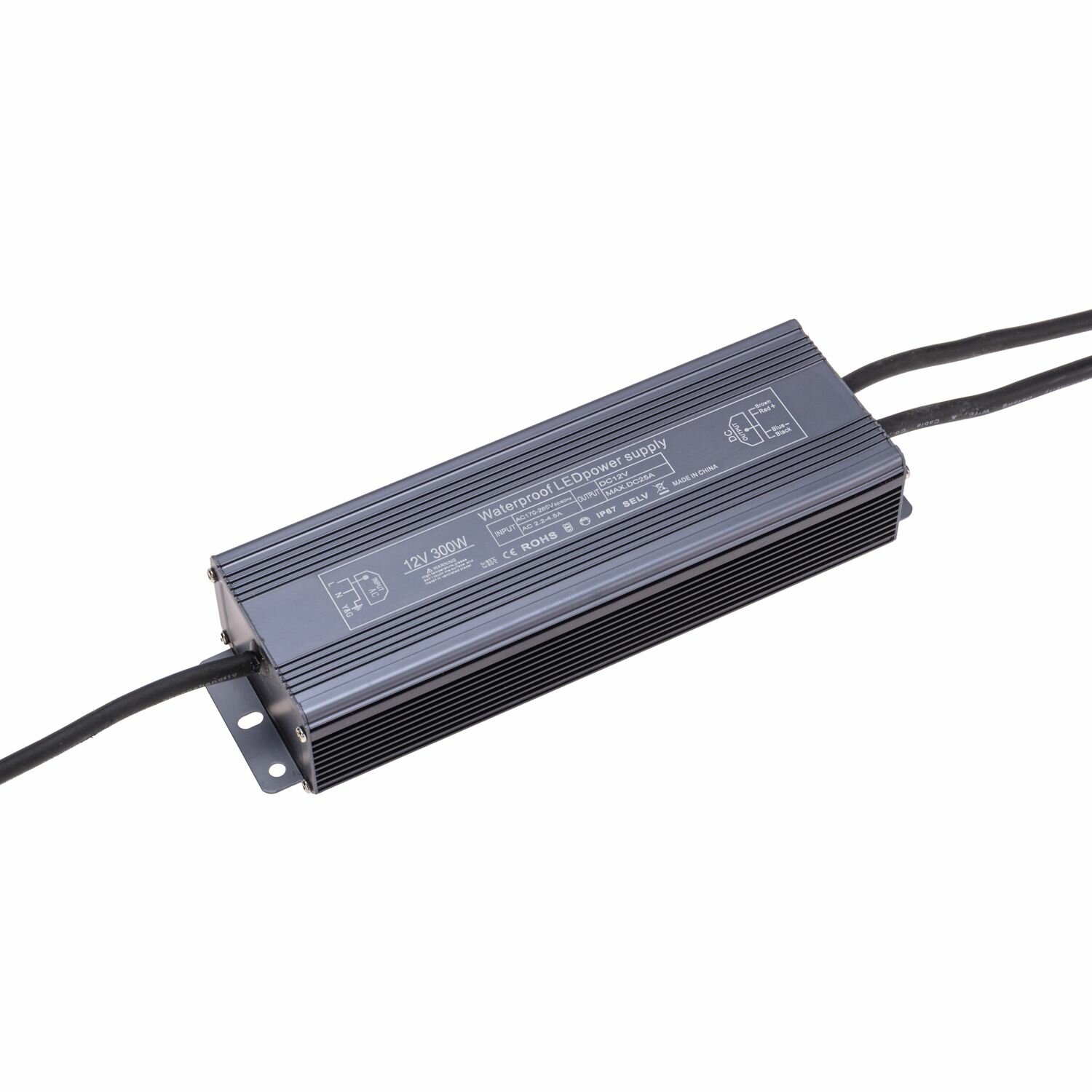 Блок питания (драйвер) REXANT 12В, 300Вт с проводами, влагозащищенный IP67 200-1003