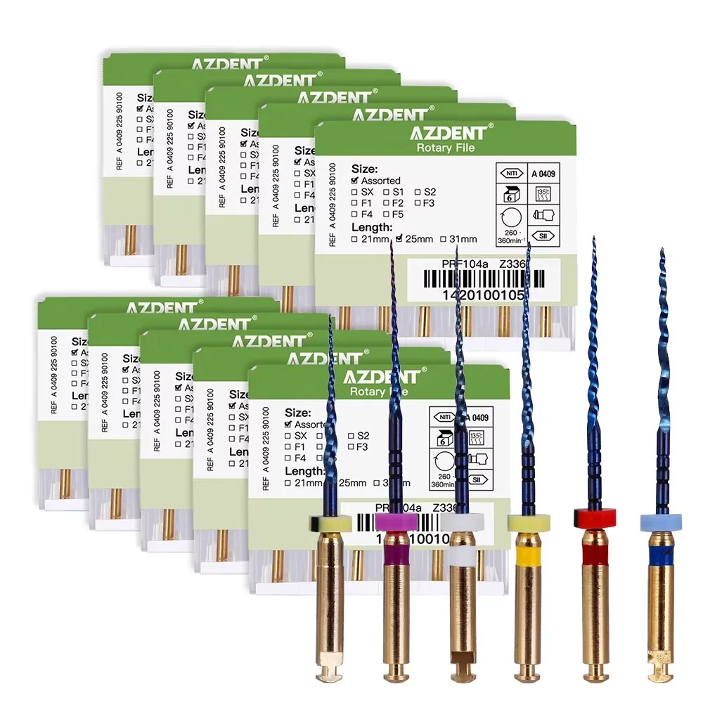 AZDENT Корневые файлы SX-F3 25 мм, 10 Boxes Type A