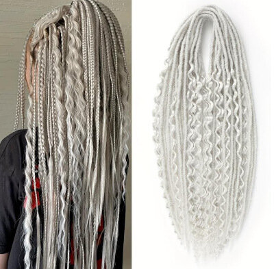Трехпрядная коса в стиле бохо, двойной хвост, кудрявые трехпрядные косы, парик с дредами TEMU/AliExpress