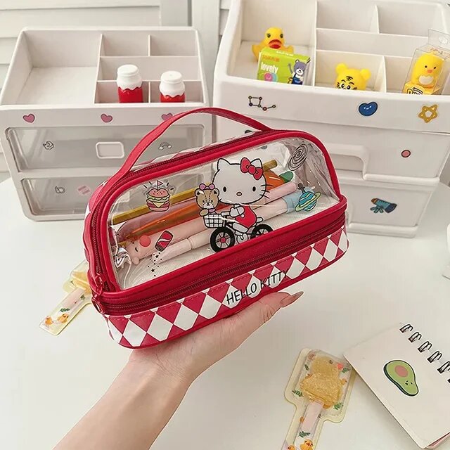 Прозрачный пенал Sanrio Hello Kitty Kuromi MINISO