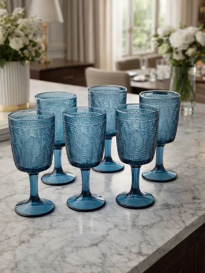 Набор бокалов 6 штук, 330 мл, синие