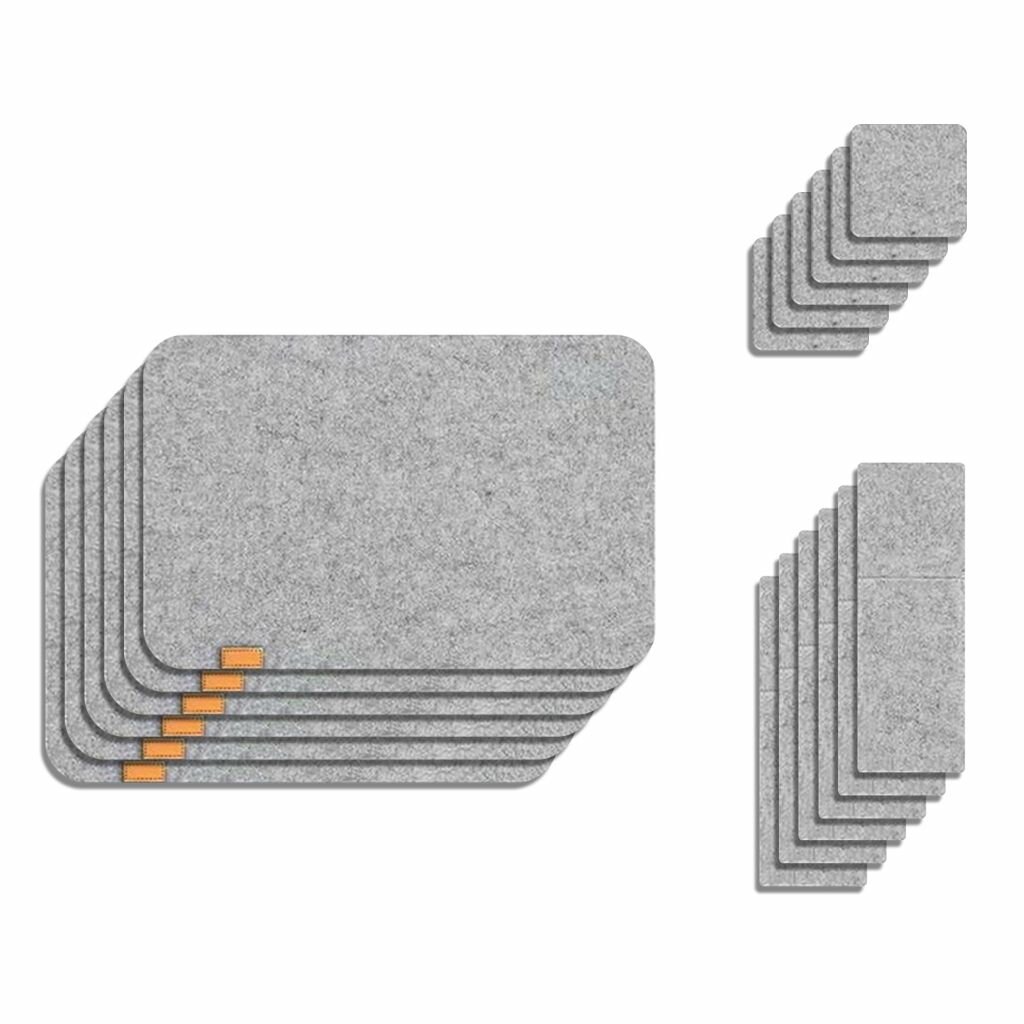 Набор из шести предметов, набор фетровых салфеток-светло-серый