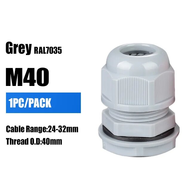Водонепроницаемые кабельные вводы IP68 M40 черный серый нейлон M40 grey