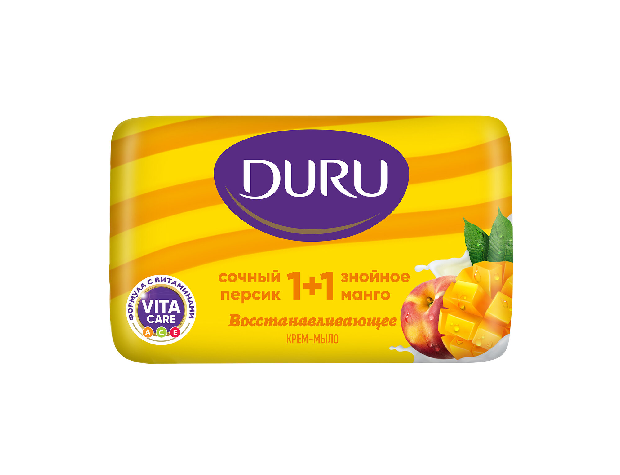 Мыло Duru 1+1 крем Манго+Персик, 80г