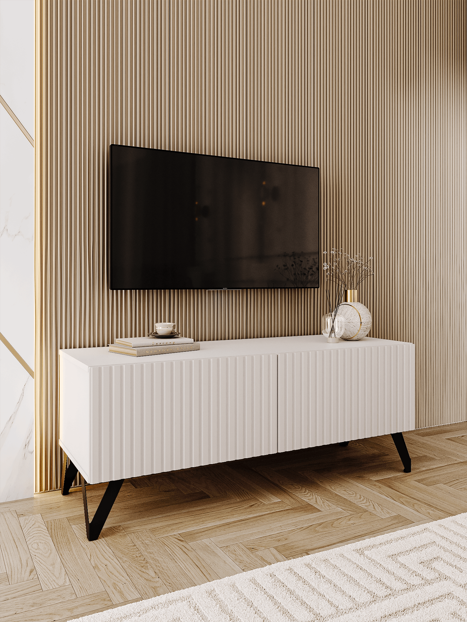 Тумба под ТВ RIDBERG LUGANO (White/Black)