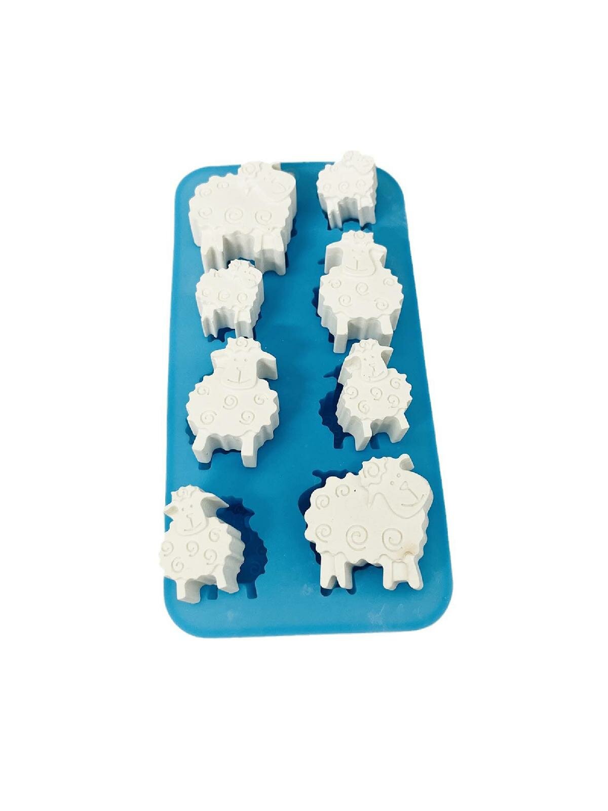 Термостойкая силиконовая форма в форме овечки с 8 полостями для шоколада, мороженого, мыла