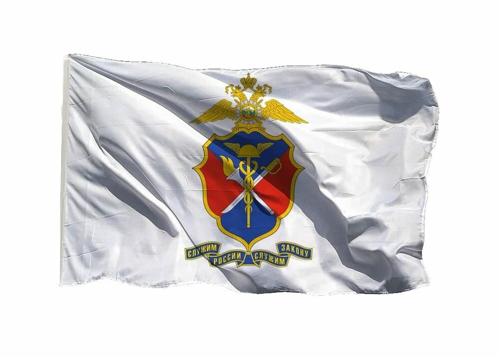 Флаг обэп гуэбипк МВД на шёлке, 70х105 см - для ручного древка