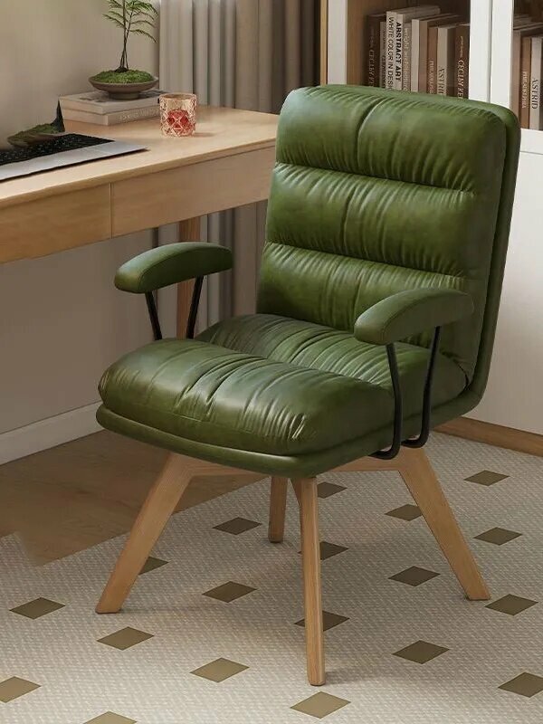 JUNBANG Офисное кресло, Темно-зеленый (Жирная восковая кожа)