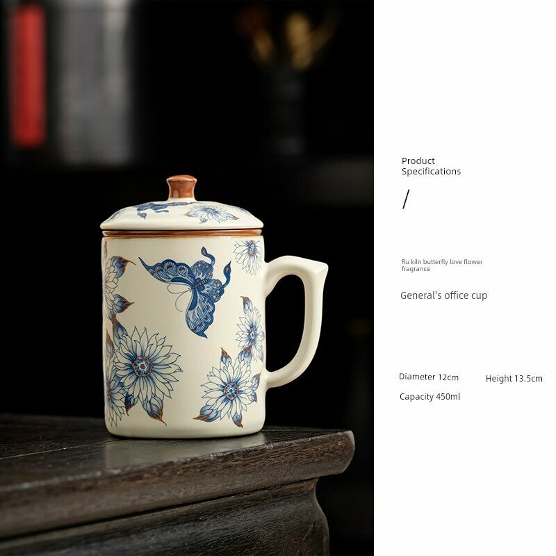 Ретро-чайник в стиле рутической печи, большая кружка для дома с крышкой, чайная чашка с разделением на чай и воду,