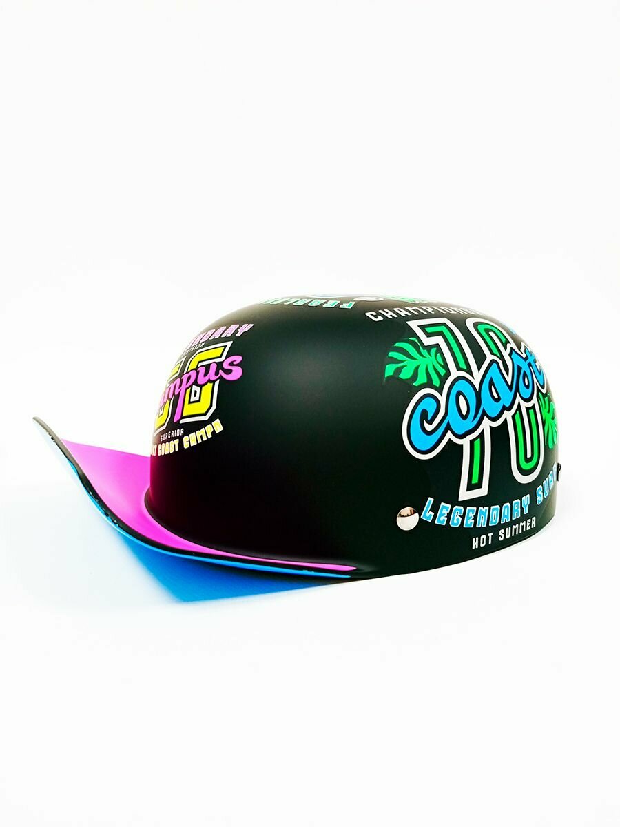 Мотошлем в ретро-стиле / Шлем-каска snapback для роликов, велосипедов, самокатов, скейтов