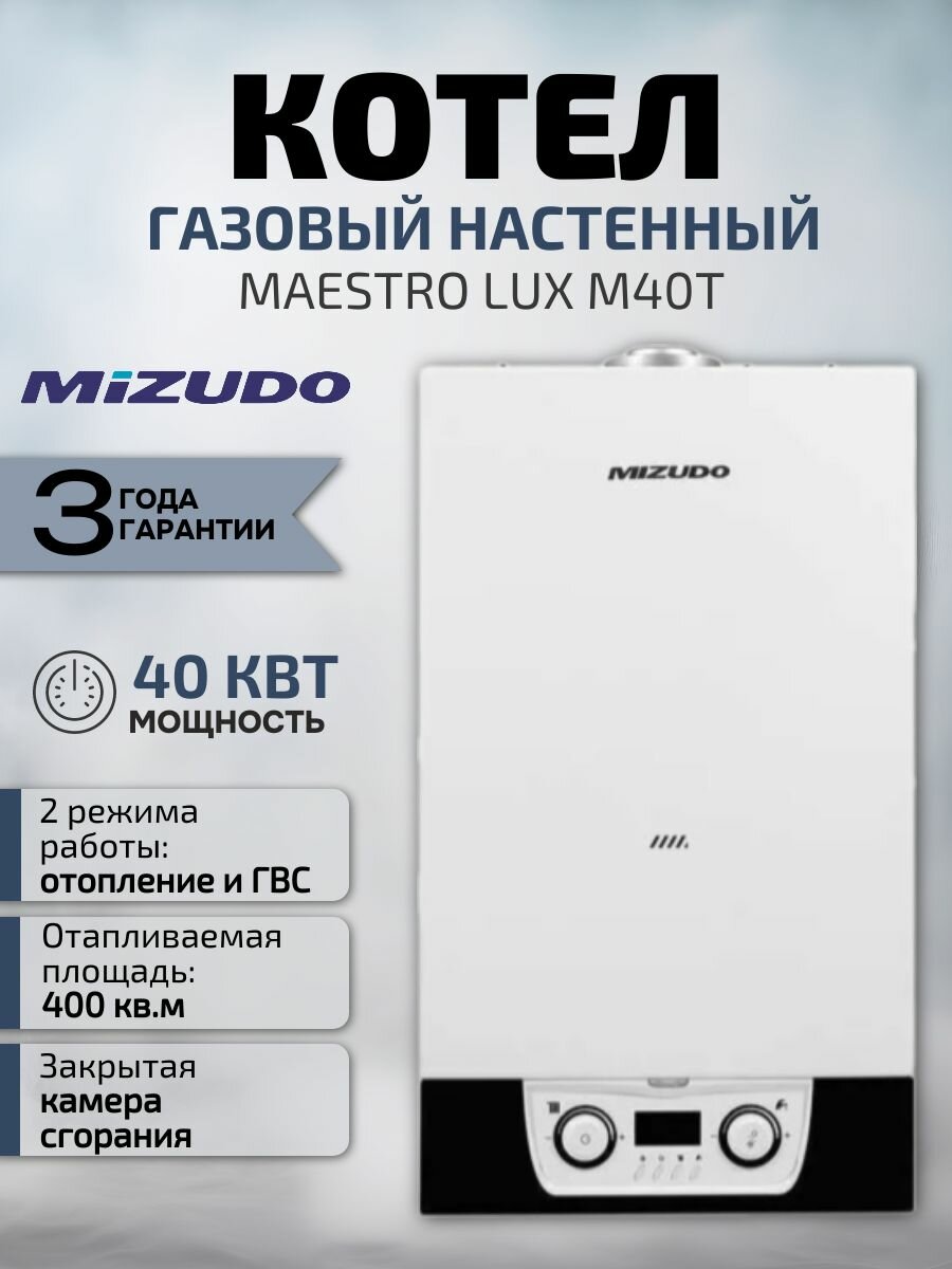 Котел газовый настенный MIZUDO Maestro Lux M40T