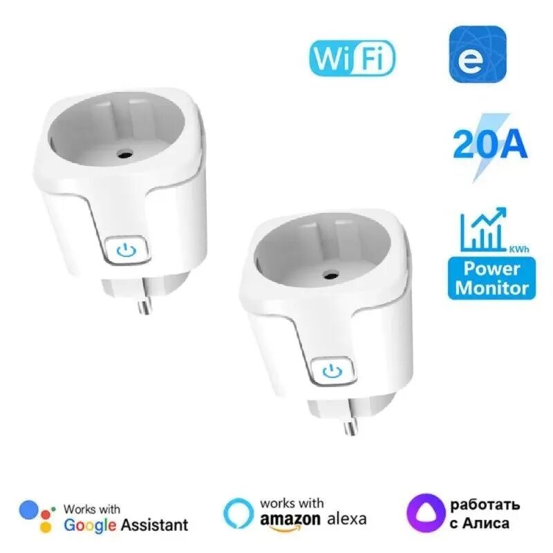 EWelink Wi-Fi Умная розетка;20A;2 шт