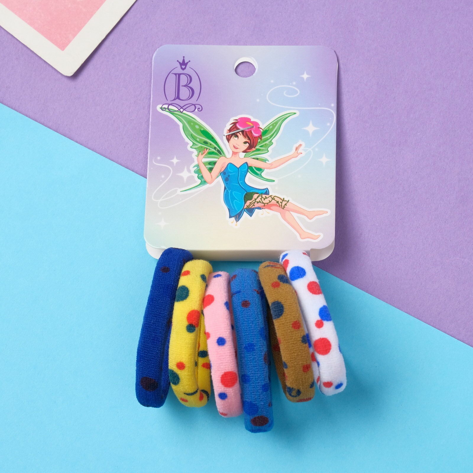 Резинки для волос "Фея Лави", набор 6 шт, 4 см, пятна, для кого: для девочек, 6 шт.