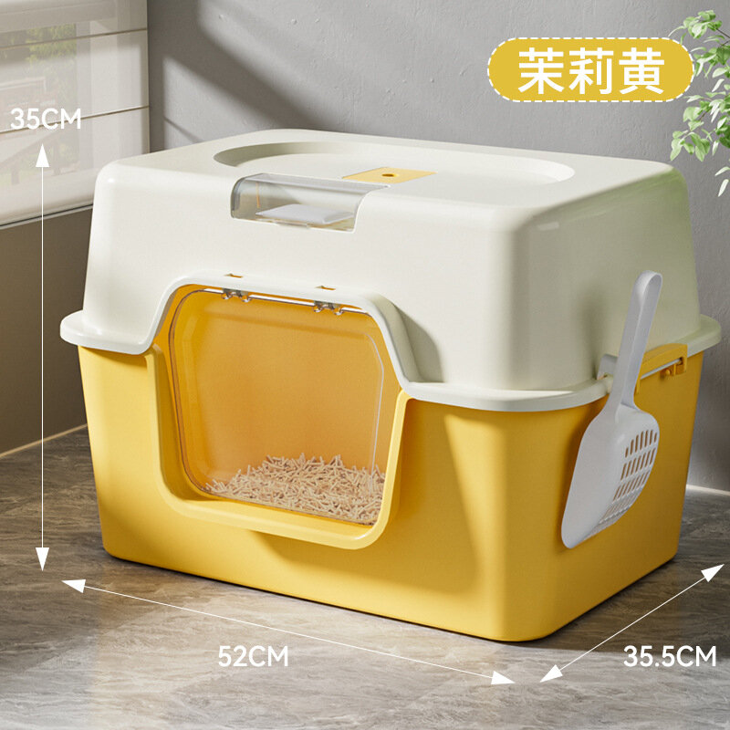 Крупный подъемный лоток для кошачьего туалета, полностью закрытый, защита от запаха, защита от брызг, кошачий туалет