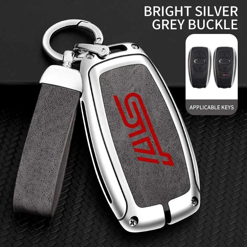 Автомобильный чехол для ключей из цинкового сплава, сумка для Subaru STI Brz Wrx Xv Ascent Forester Outback Impreza Legacy, металлический ключ для ключей, аксессуары Gun Silver Grey