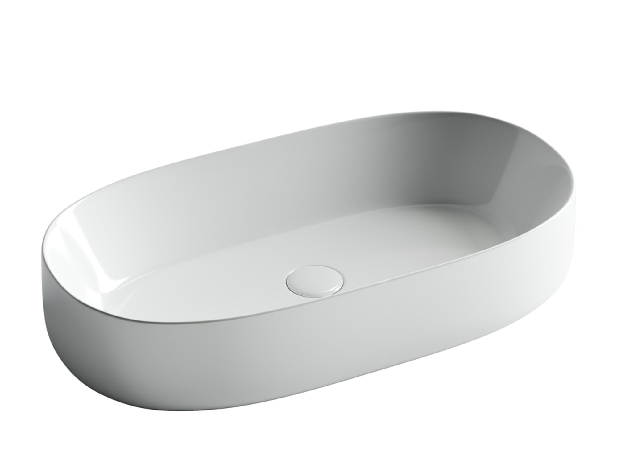 Умывальник чаша Ceramicanova Element CN5022, накладная, овальная, 675x350x140мм, цвет белый
