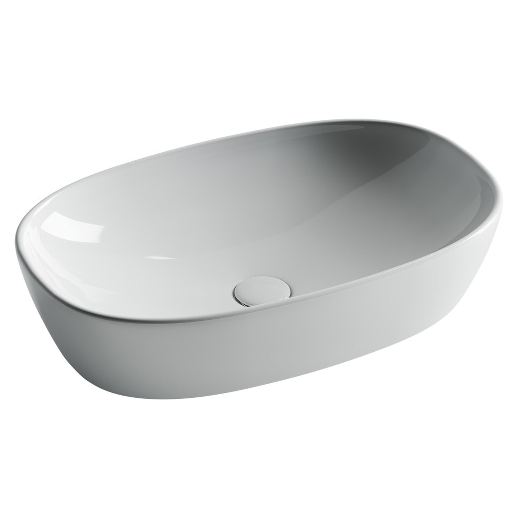 Умывальник чаша Ceramicanova Element CN5039, накладная, овальная, 600x380x140мм, цвет белый
