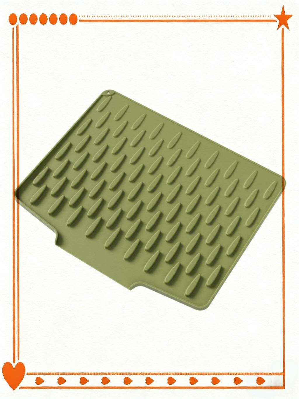 Силиконовый сливной коврик для столешницы, Зеленый