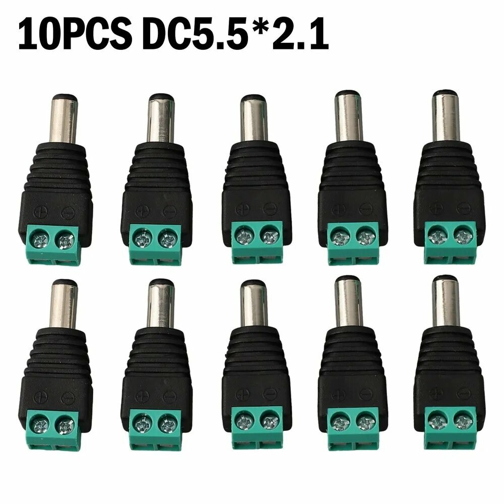 10ШТ штекер Постоянного Тока 5.5 x 2.1ММ 12V 24V Разъем Адаптера CCTV 5.5x2.1