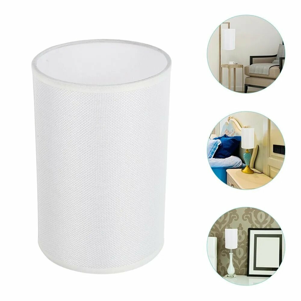 Тканевый Абажур Круглой Формы Для Светильника, Белый, 20X13X13См, Противопыльный И Противомоскитный, 1 Шт