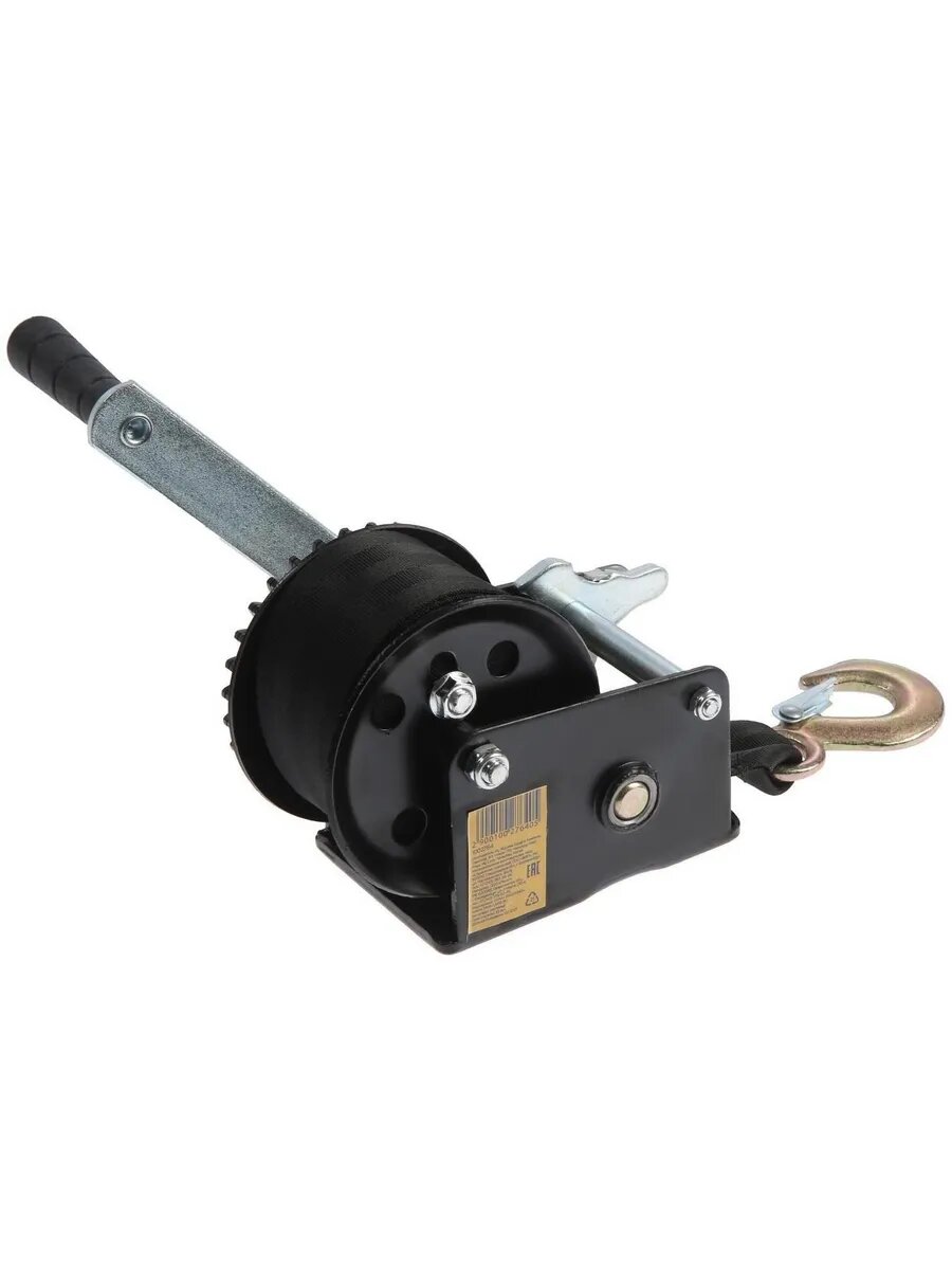 Лебедка ручная механическая барабанная с тросом